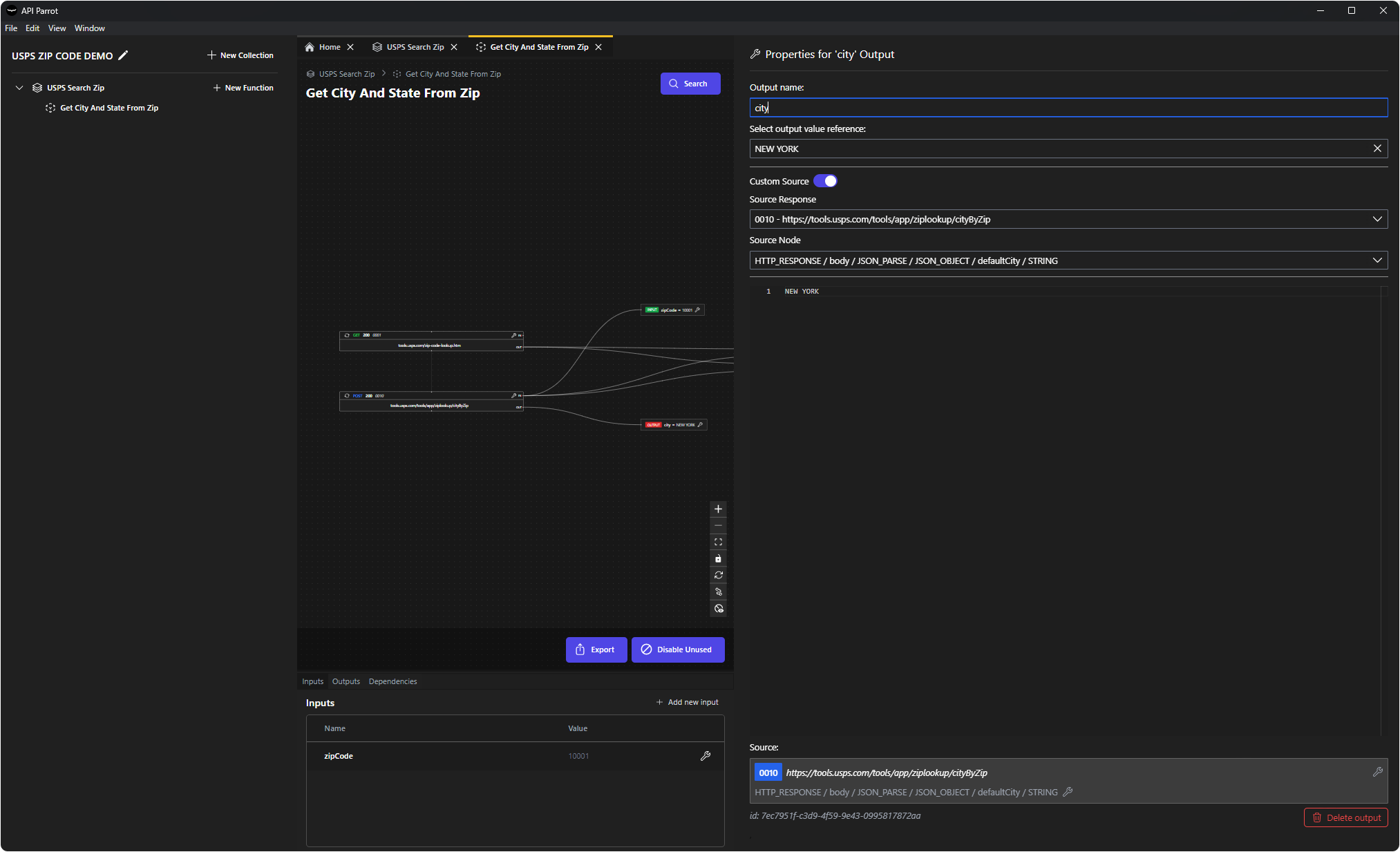 6. Adding Inputs and Outputs | API Parrot