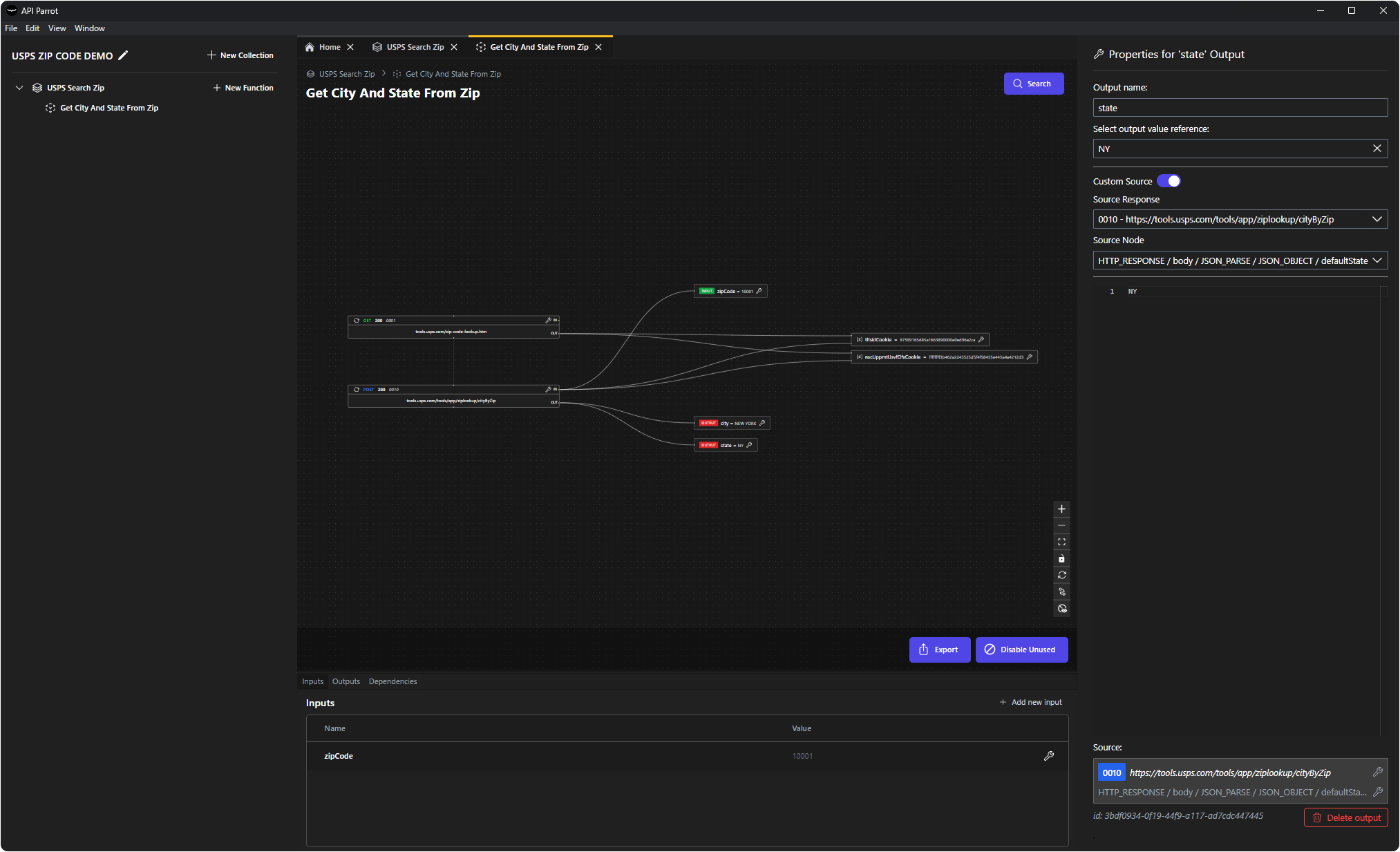 6. Adding Inputs and Outputs | API Parrot